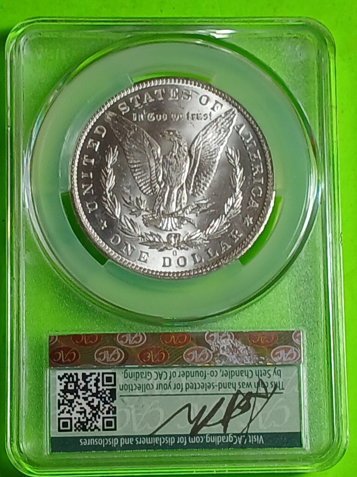 1883-0 MORGAN SILVER DOLLAR. CAC MS 62. FULL.MINT LUSTER. ORIGINAL ...