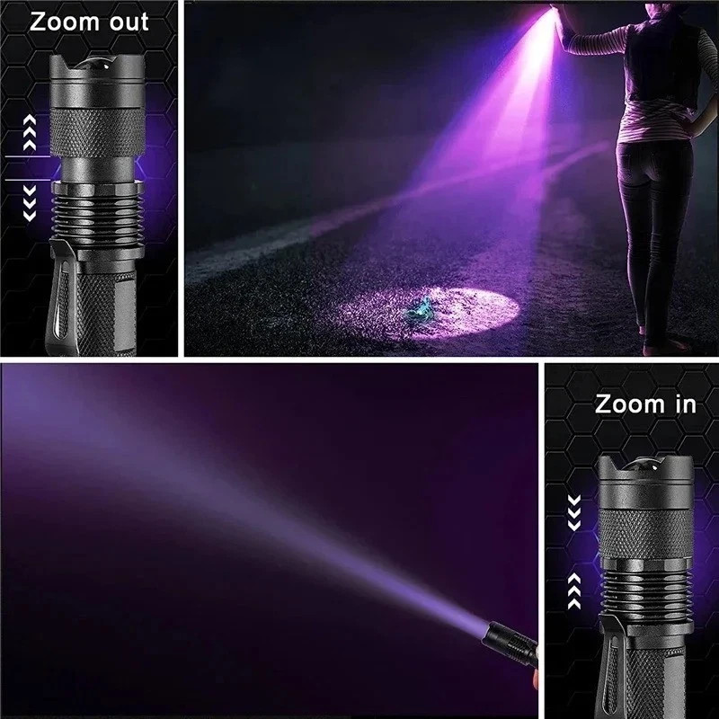 LED UV Backlight Torch 9 LED Ultra Violet Flashlight Lamp Portable ...
