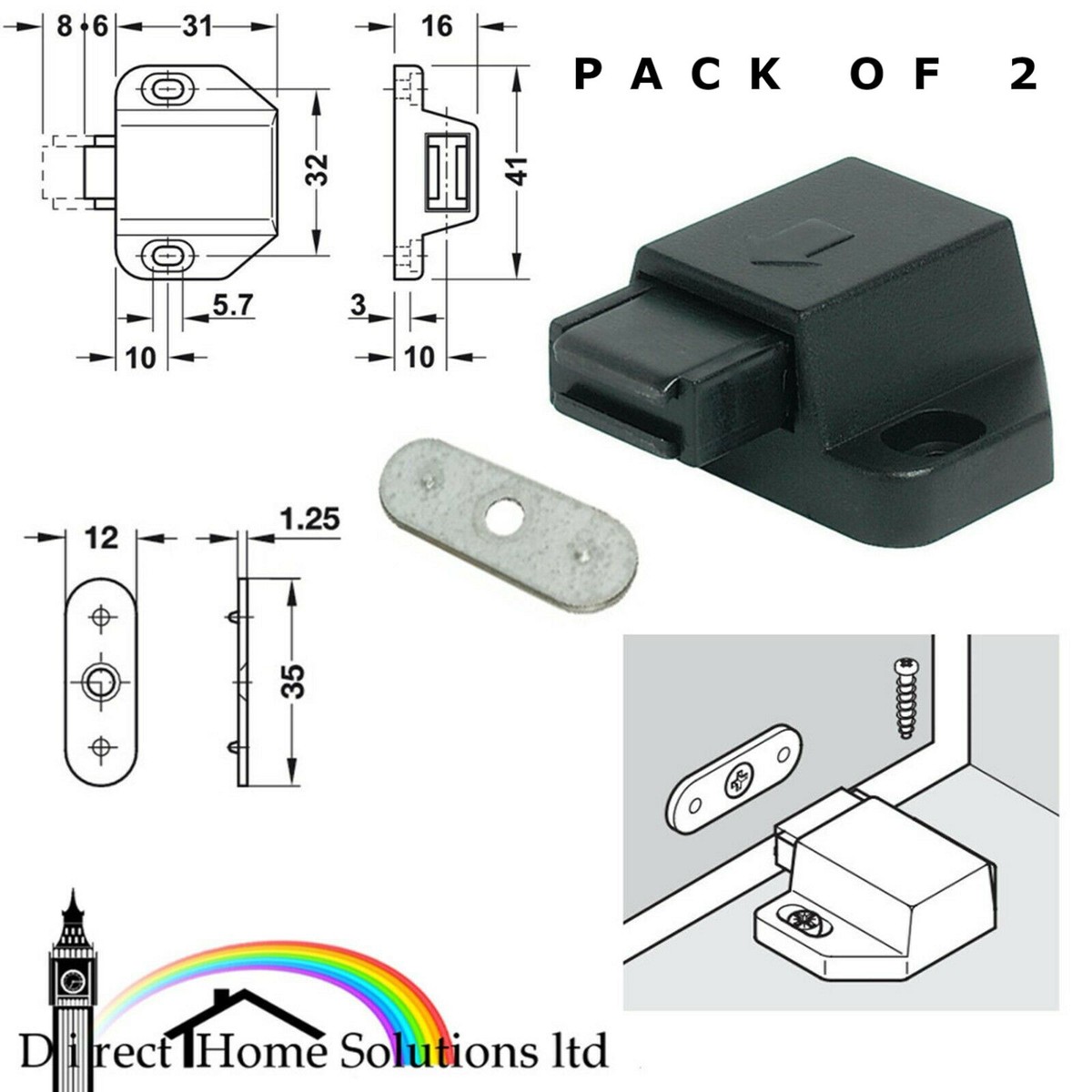 Magnetic Pressure Touch Latch For Cabinet Doors | Cabinets Matttroy