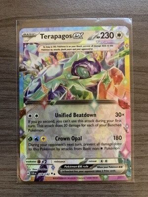 Terapagos EX 128/142 Rainbow Border Pack Fresh Stellar Crown Pokemon ...