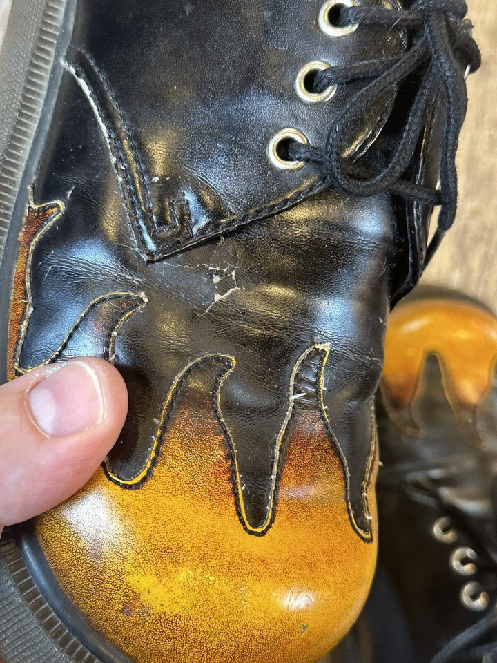 Vintage 90s Funky Chunk Flame Oxford Shoes Size 8.5 Chunky Shoes Grunge ...