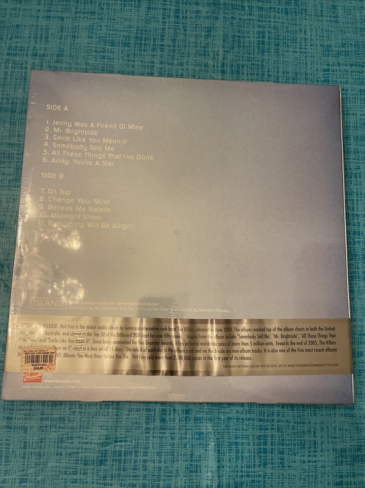 THE KILLERS Translucent Blue Vinyl LP Hot Fuss (2004/2009) B0013741-01 ...