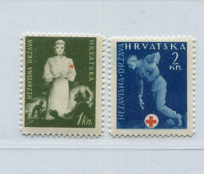 NDH CROATIA GERMAN PUPPET STATE 1942 SURTAX FOR THE WOUNDED RA1-RA2 ...