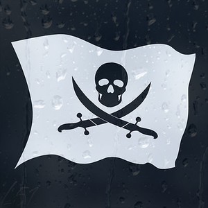 Pirate Flag Car Decal Vinyl Sticker For Window Bumper Panel Wall Laptop ...
