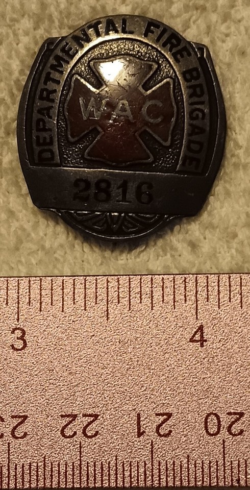 Solid Sterling Silver Badge #2816 Red Enamel Pin Departmental Fire ...