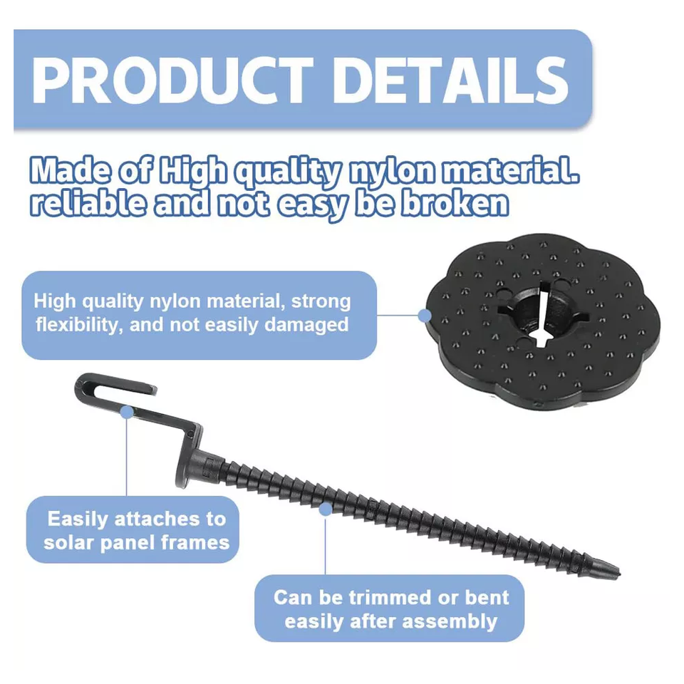 10* Solar Panel Clips Pins Pigeon Wire Proofing Bird Protection Wire ...