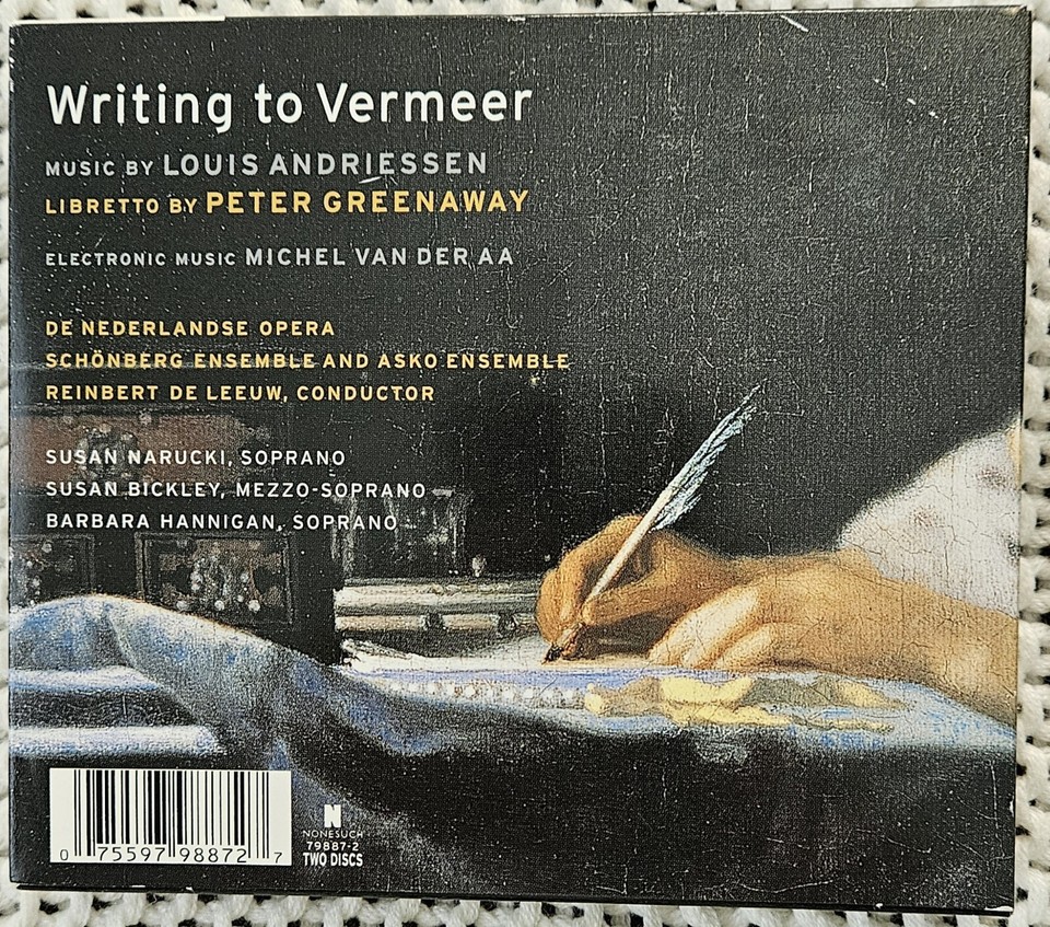 Louis Andriessen: Writing to Vermeer by Schoenberg Ensemble/Reinbert de ...