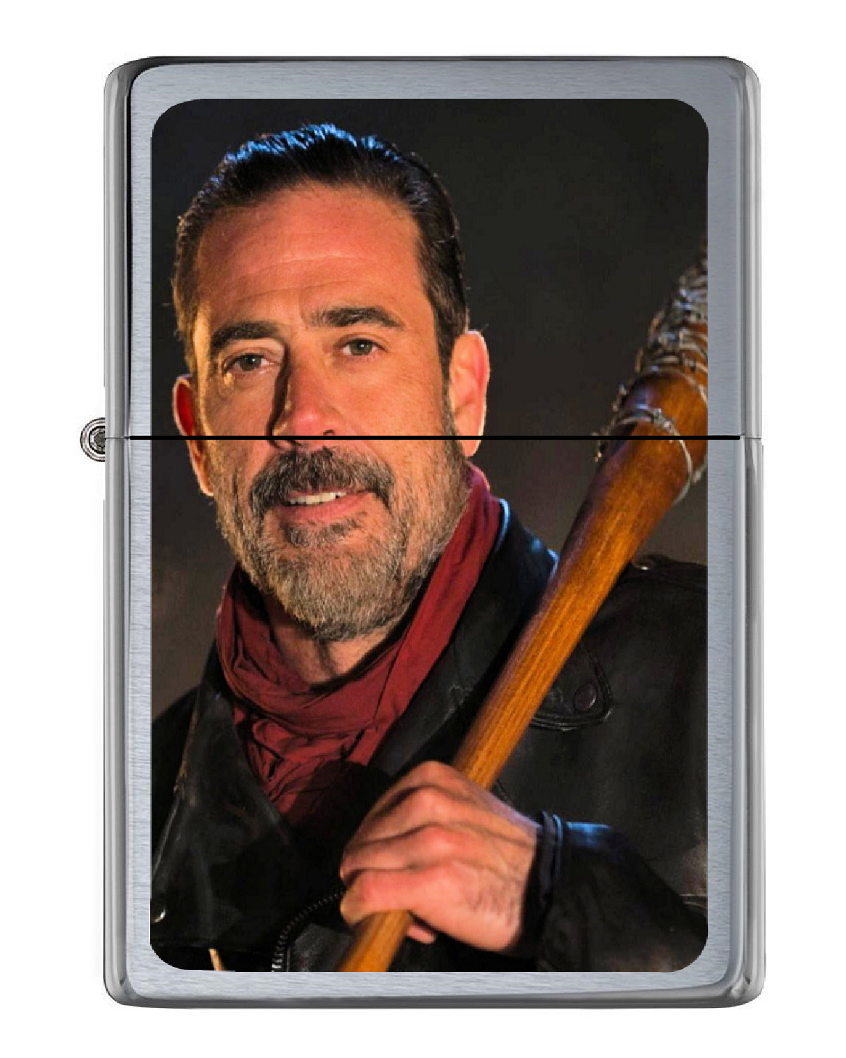 The Walking Dead Negan bat Flip Top Lighter Brushed Chrome with Vinyl ...