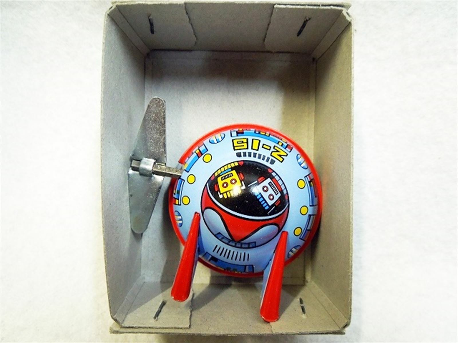 Space Patrol UFO Friction Spring Type with Box Tin Toy Antique Vintage ...