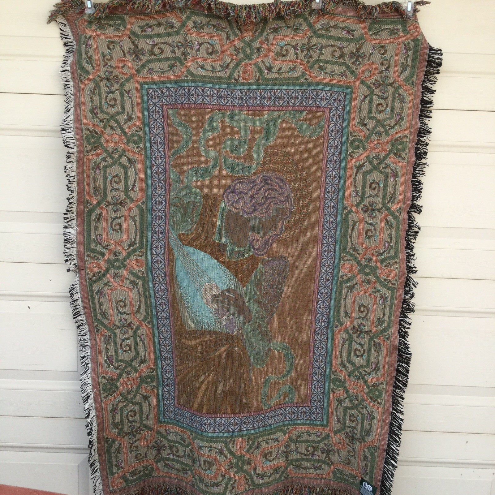 Goodwin Weavers Christmas Holiday Angel Fringed Throw Blanket Made In ...