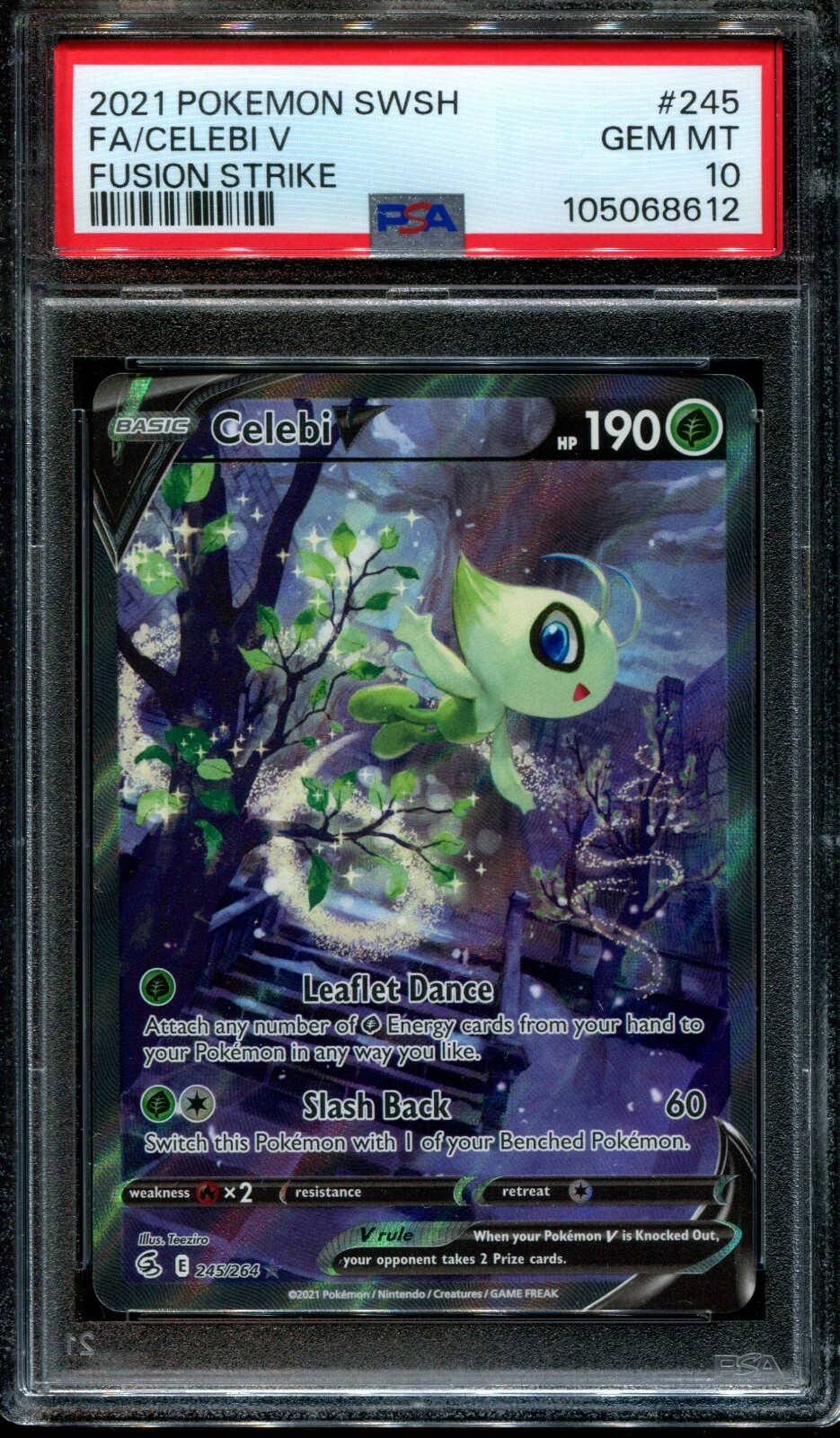 Celebi V 2021 Sword & Shield: Fusion Strike #245/264 Holo (Alternate ...