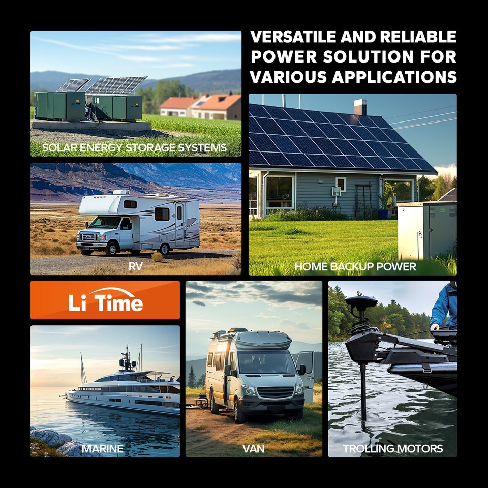 Litime 24V 200Ah LiFePO4 Lithium Battery 5120Wh for Off-grid Solar ...