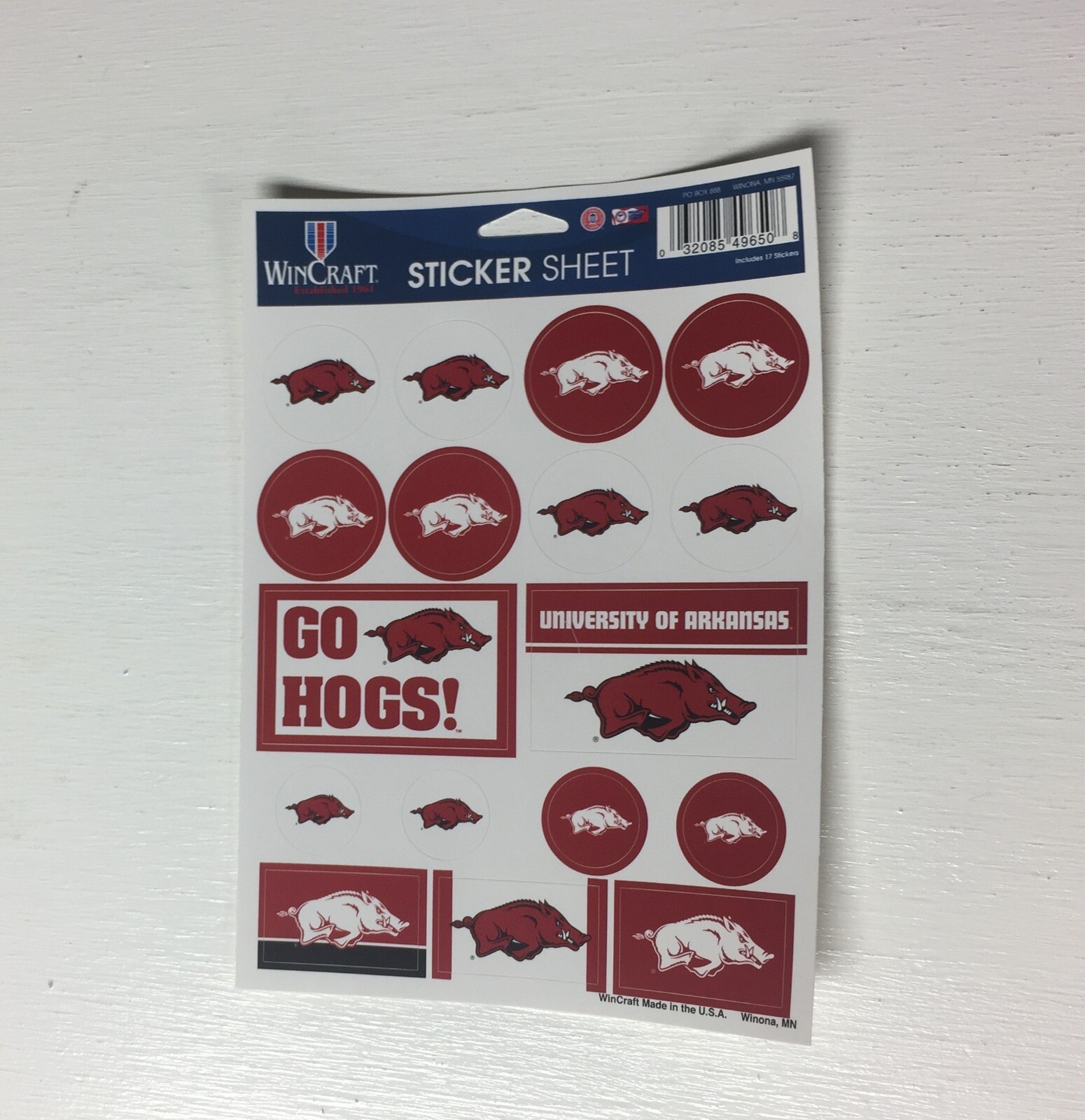 Arkansas Razorbacks Vinyl Sticker Sheet 17 Decals 5x7 Inches Free ...