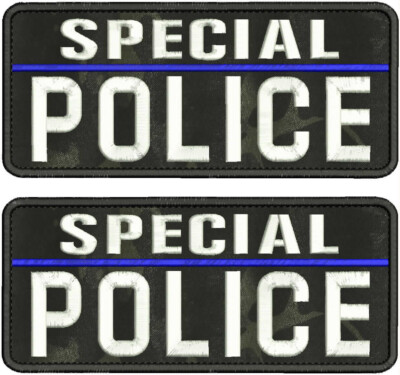 Special Police 2 Embroidery Patch 4x10'' Velcr@ On Back White On Black ...