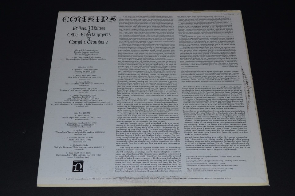 Cousins~Polkas, Waltzes~Schwarz, Barron, Cooper~Nonesuch~FAST SHIPPING ...