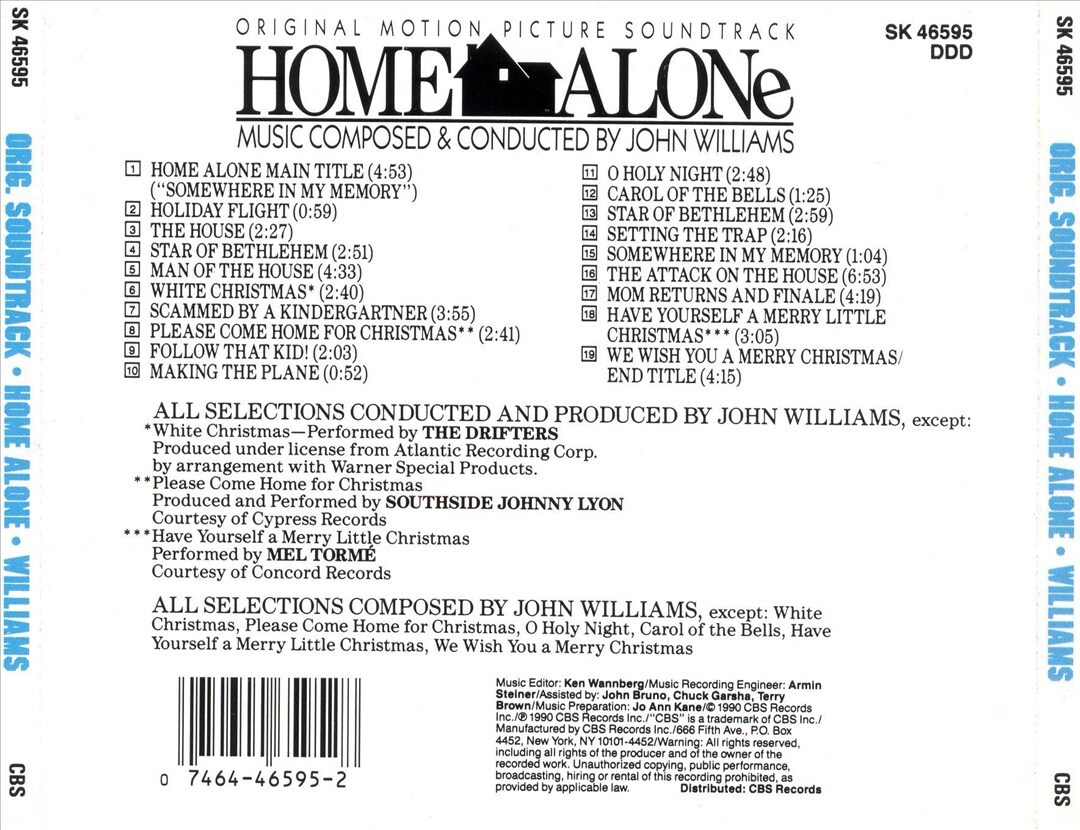 Home Alone (Original Motion Picture Soundtrack) by Home Alone (Score ...