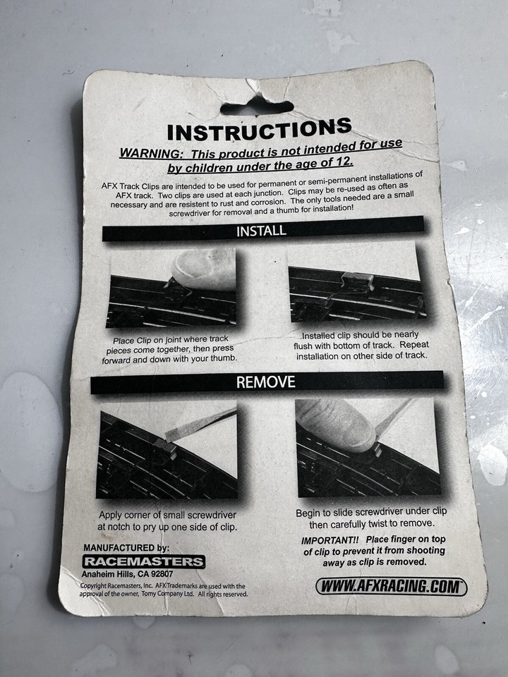 AFX HO SCALE SLOTCAR TRACK CLIPS 100 PACK slot car track 1014 AFX1014 ...