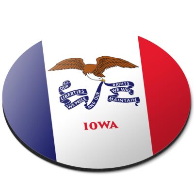 Round Mouse Mat Iowa State Flag Emblem #60752 | eBay UK