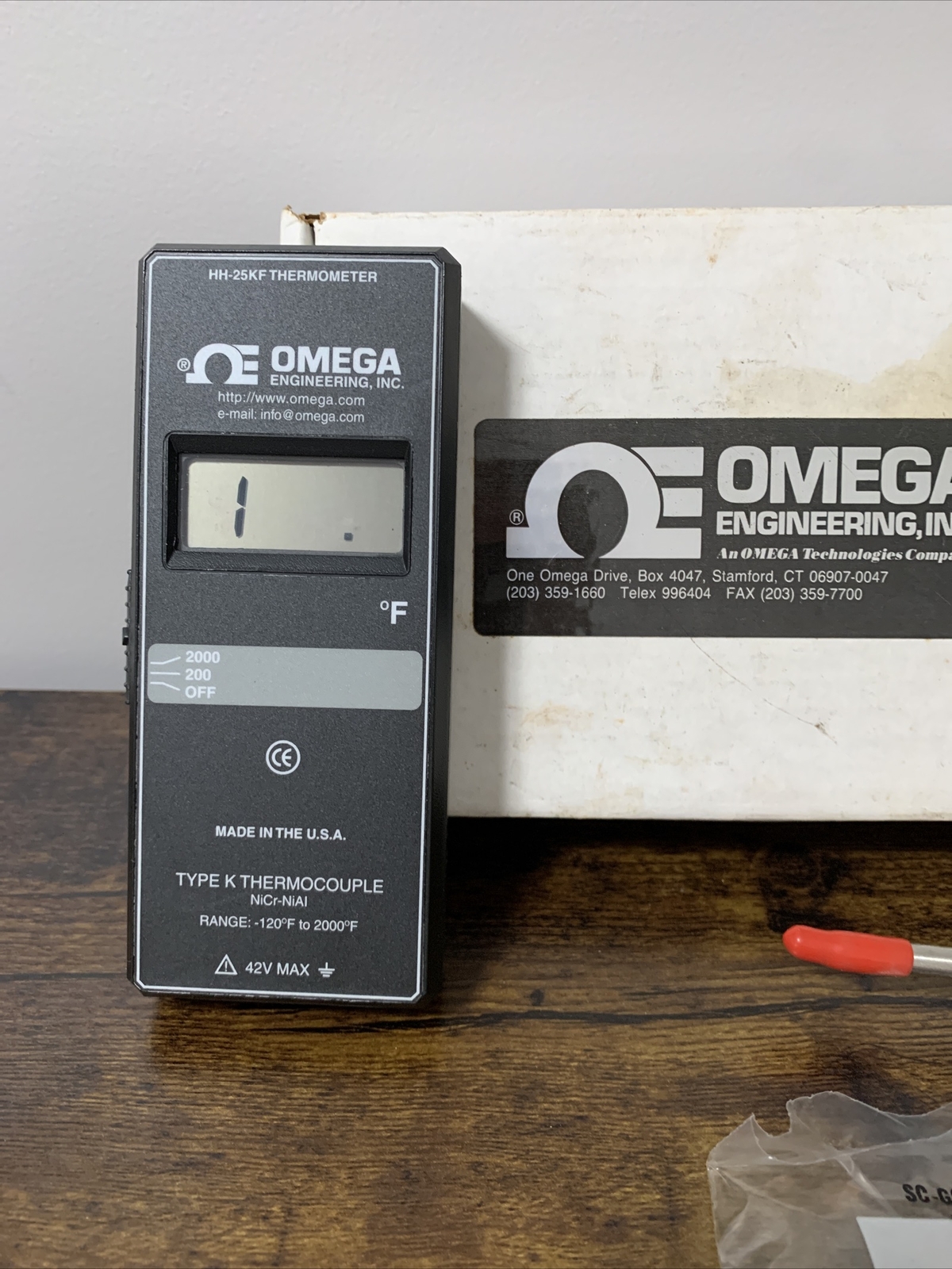 OMEGA Hh-25kf Thermocouple Thermometer Nicr-nial -120 to 2000 42v for ...