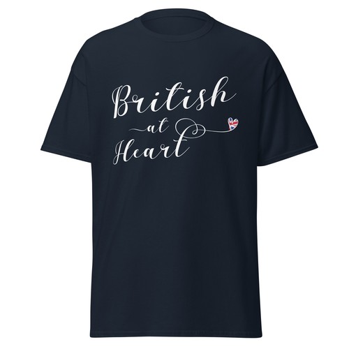British At Heart Unisex T-Shirt, Great Britain Union Jack Flag Tee ...