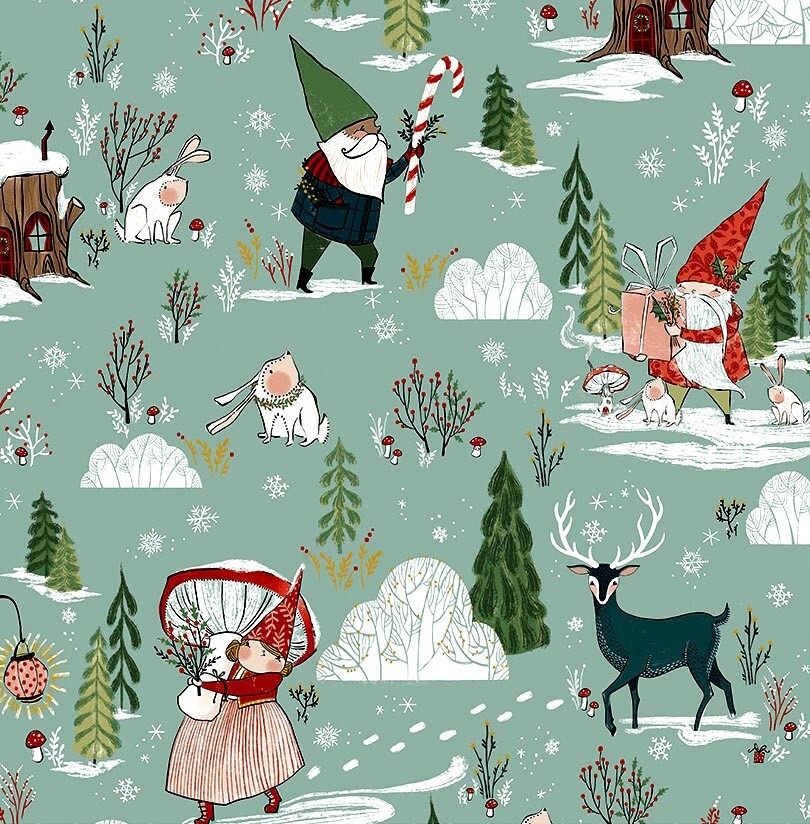 Quilt Kit - Grand Central Quilt - 60" X 78" Enchanted Forest Gnome ...