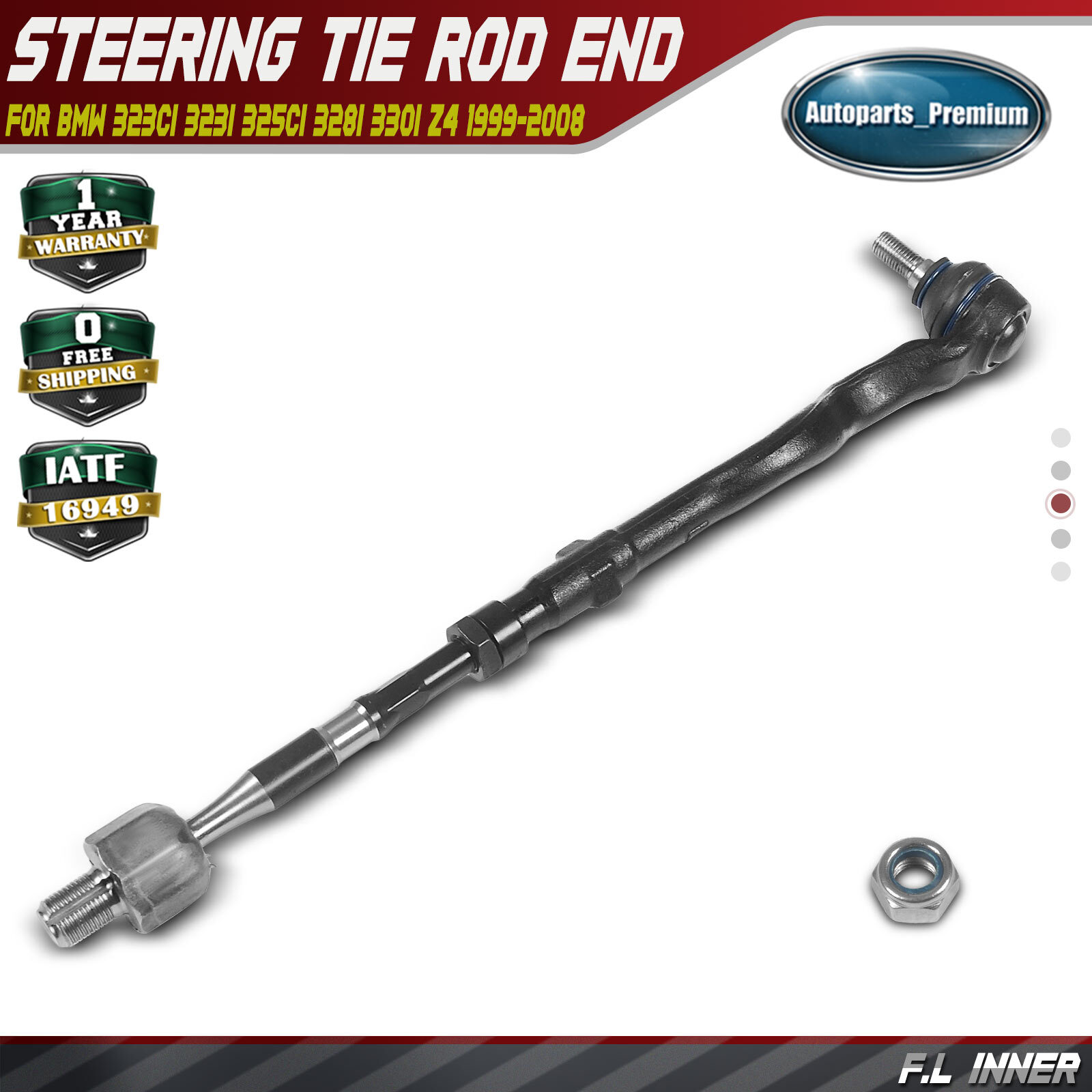 Front Left Inner+Outer Tie Rod End for BMW E46 323i 325i 325Ci 328i Ci ...