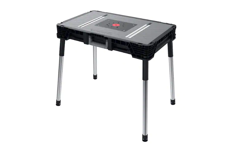 Husky 35 in. W x 22 in. D Portable Jobsite Workbench with Heavy Duty ...