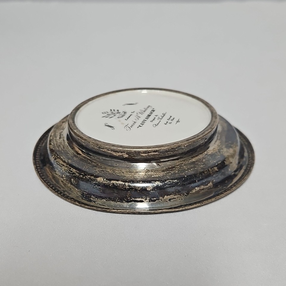 Frank M. Whiting Mallard Sterling Silver Ceramic Coaster Dish Lot Of 2 ...