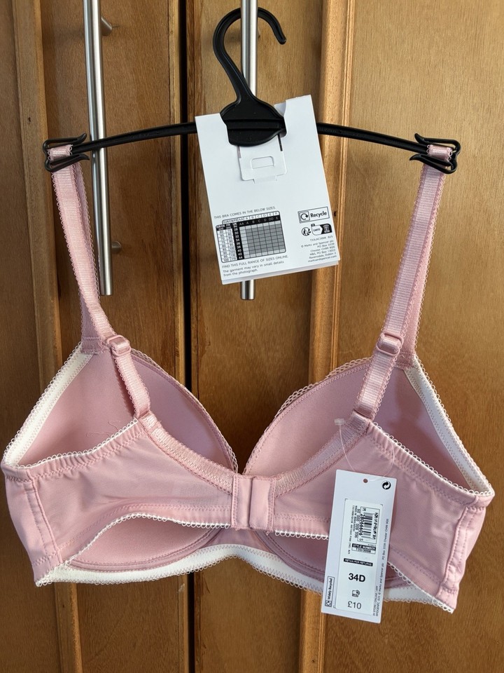 BRAND NEW- Pink Bra - 34D Marks and Spencer - Non Wire-padded Full Cup ...