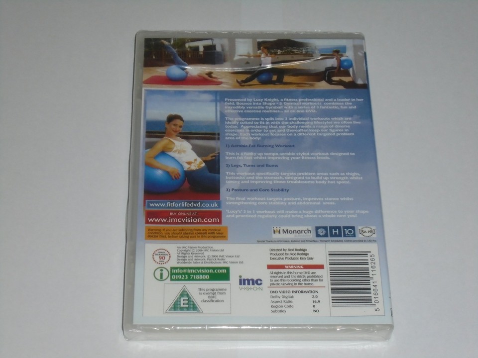 BOUNCE INTO SHAPE: 3 GYMBALL WORKOUTS DVD New Sealed Exercise Fitness ...