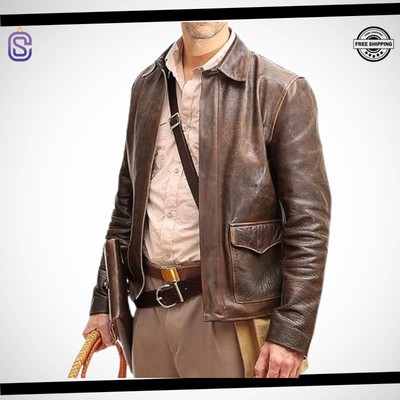 Men's Raiders of the Lost Ark Harrison Ford Jacket - Vintage Brown ...
