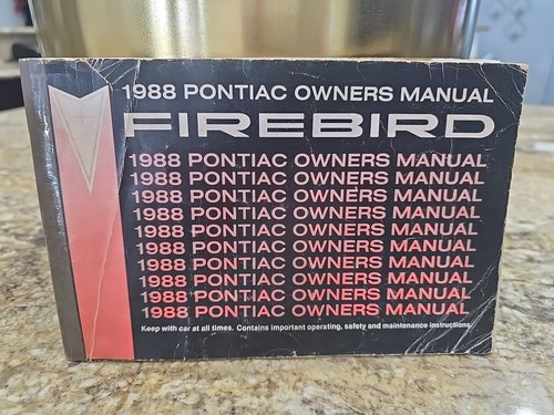 1988 Pontiac Firebird Trans Am Owners Manual User Guide Operator Book ...