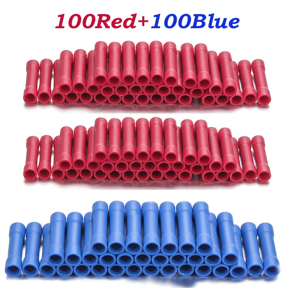 500Pcs Fully Insulated Straight Crimps Terminals Wire Butt Splice ...