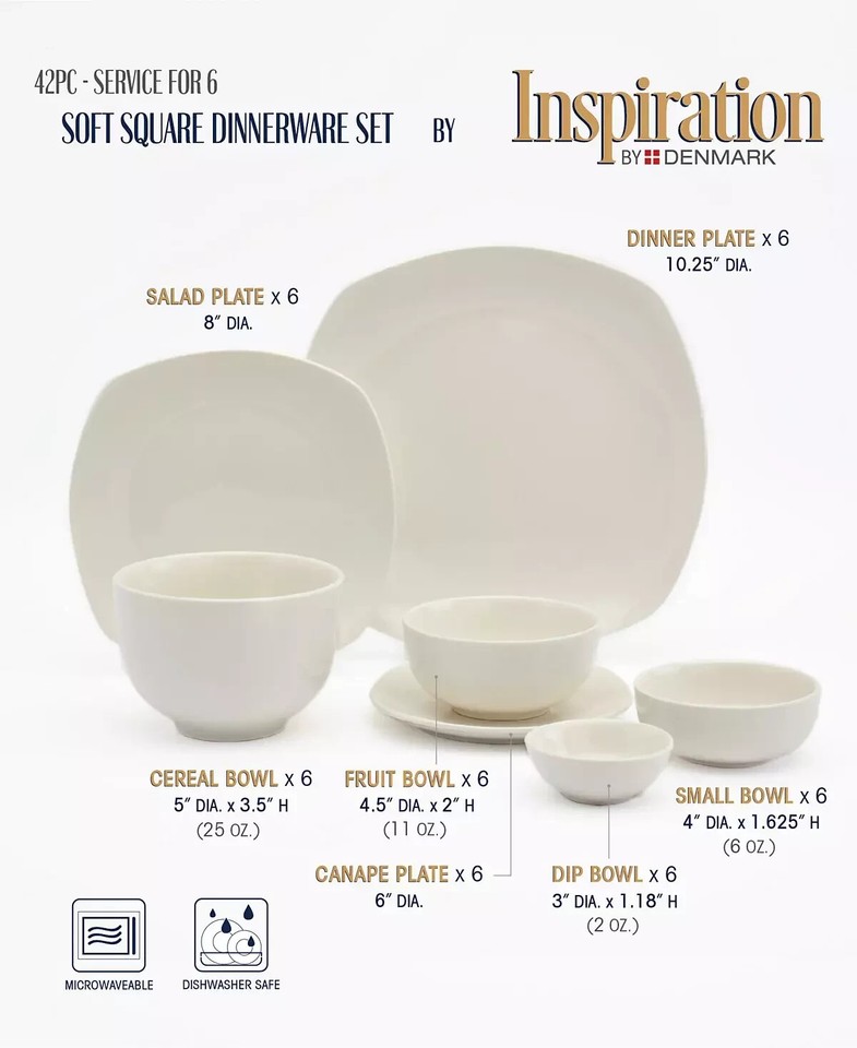 Tabletops Unlimited Dinnerware Set Inspiration Denmark Square 42 Pc ...