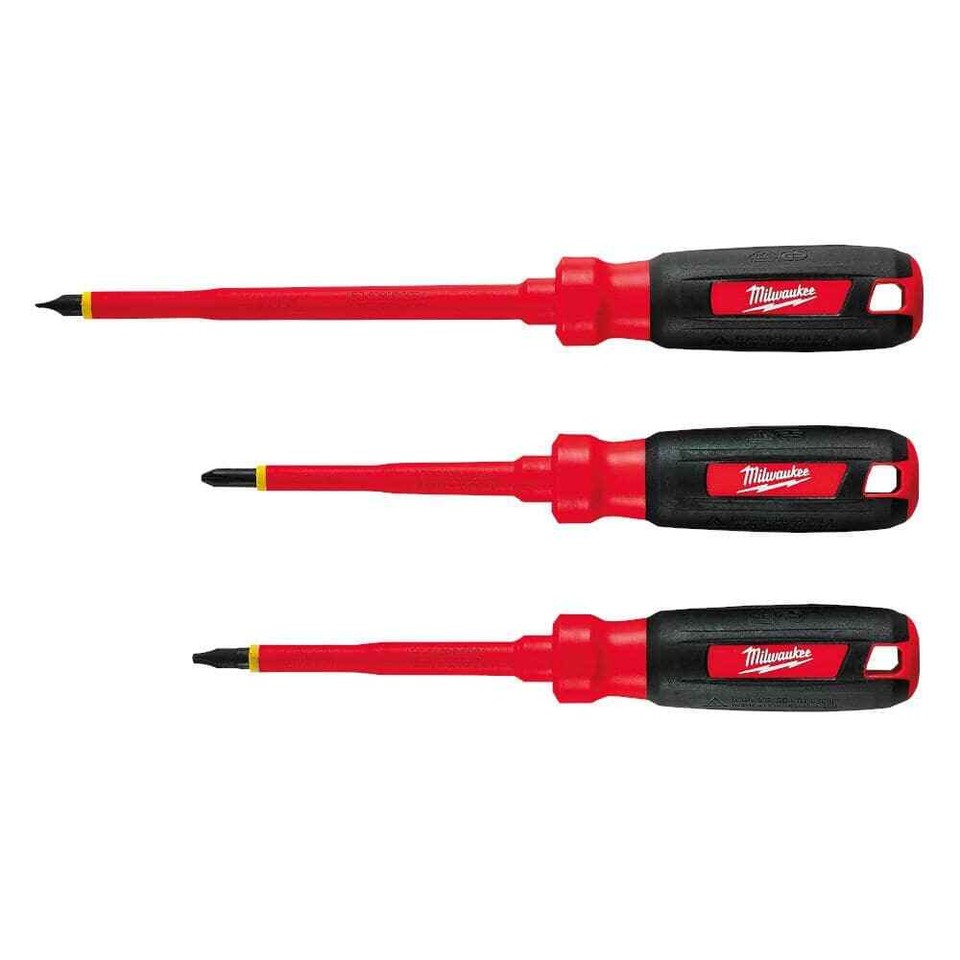 Milwaukee Insulated Screwdriver Set 3-Piece Phillips Slotted ECX 1000V ...