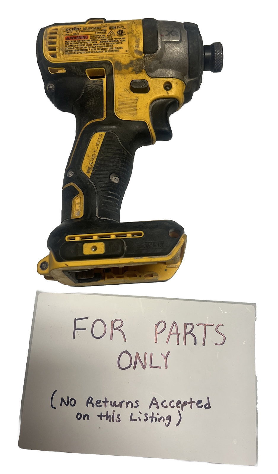DEWALT DCF887 20V MAX XR Brushless 3-Speed 1/4" Impact Driver (FOR ...