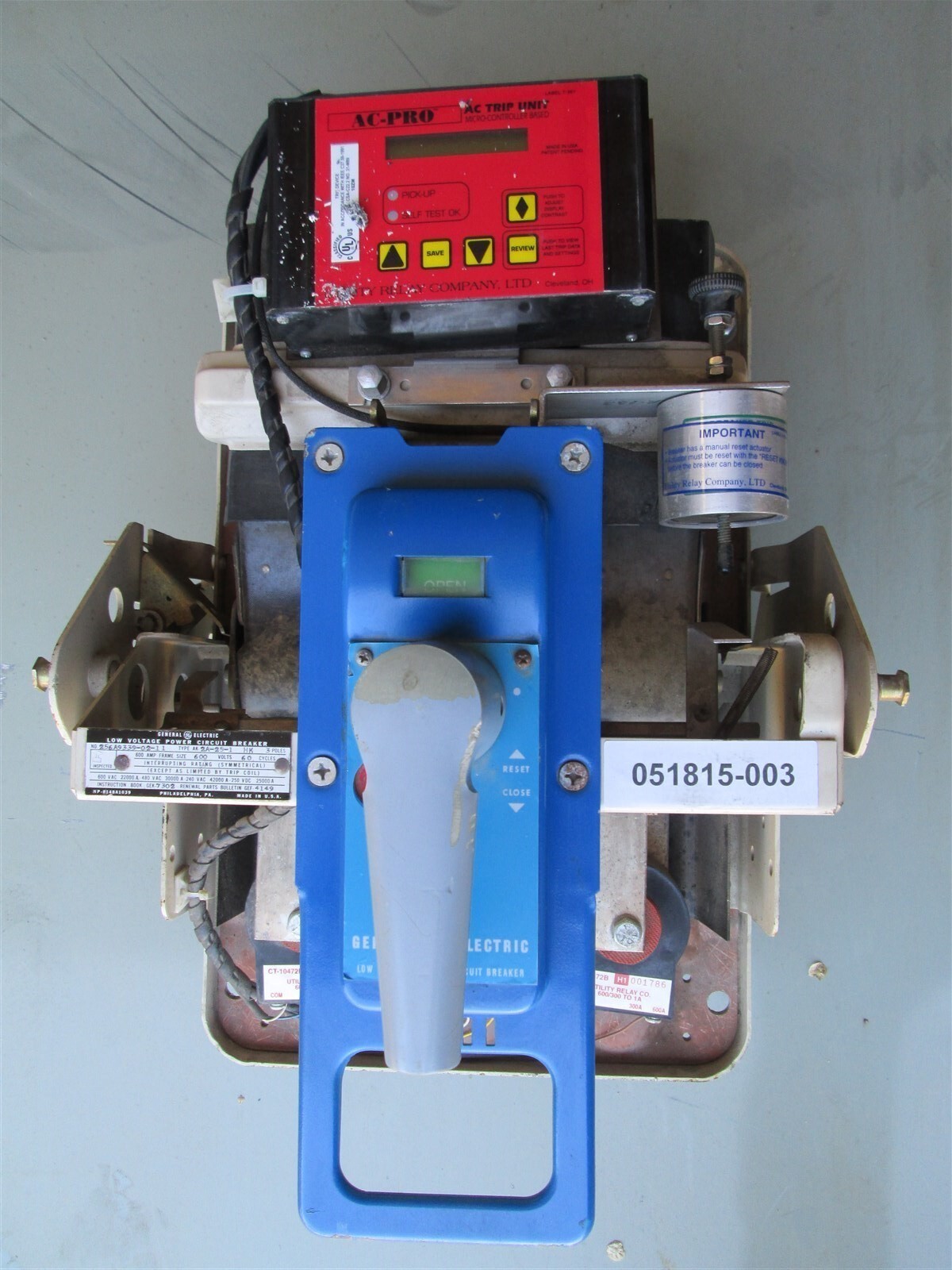 GE AK 2A-25-1 HK Breaker 600 Amp Frame 600 Volt AC-Pro trip Tested ...