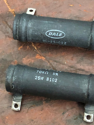 NOS - Lot of 2 Dale HL-25-02Z 70K 5% 25W Wirewound Resistor #111 | eBay