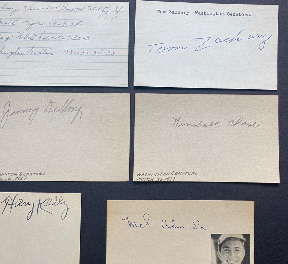 1930's Washington Senators Lot of 9 VINTAGE SIGNED IC's Mel Almada ...
