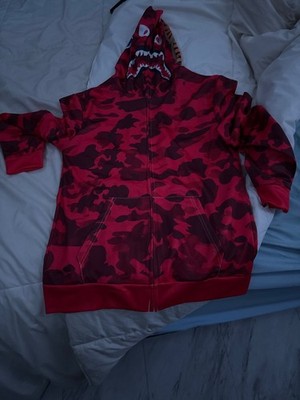 red bape zip up,red,full zip up and has a very cool patter | eBay