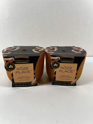 2x 8oz Koze Place Grapefruit & Sweet Orange Scented Candles Citrus Soy ...
