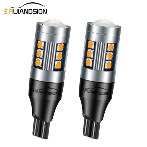 2pcs Orange Yellow T15 912 921 W16W 3030 15 LED Car Wedge Turn Signal ...