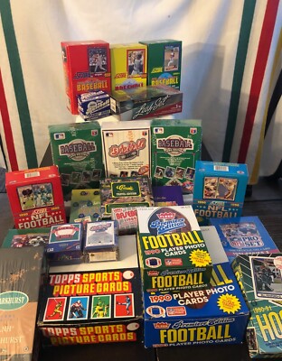 Vintage Sports Mixer - Unopened Boxes, Baseball, Football, and Hockey ...