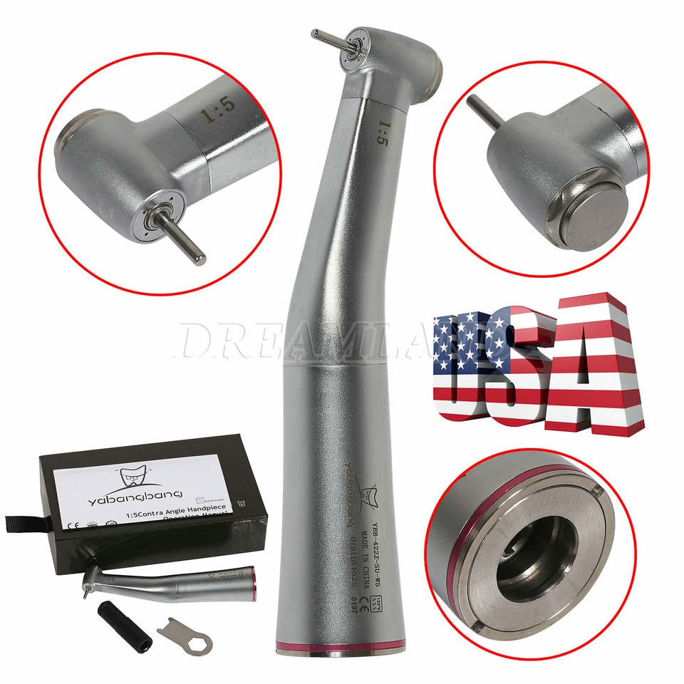 Dental 1:5 Increasing (Optic LED) Contra Angle Handpiece / Prophy 4:1 ...