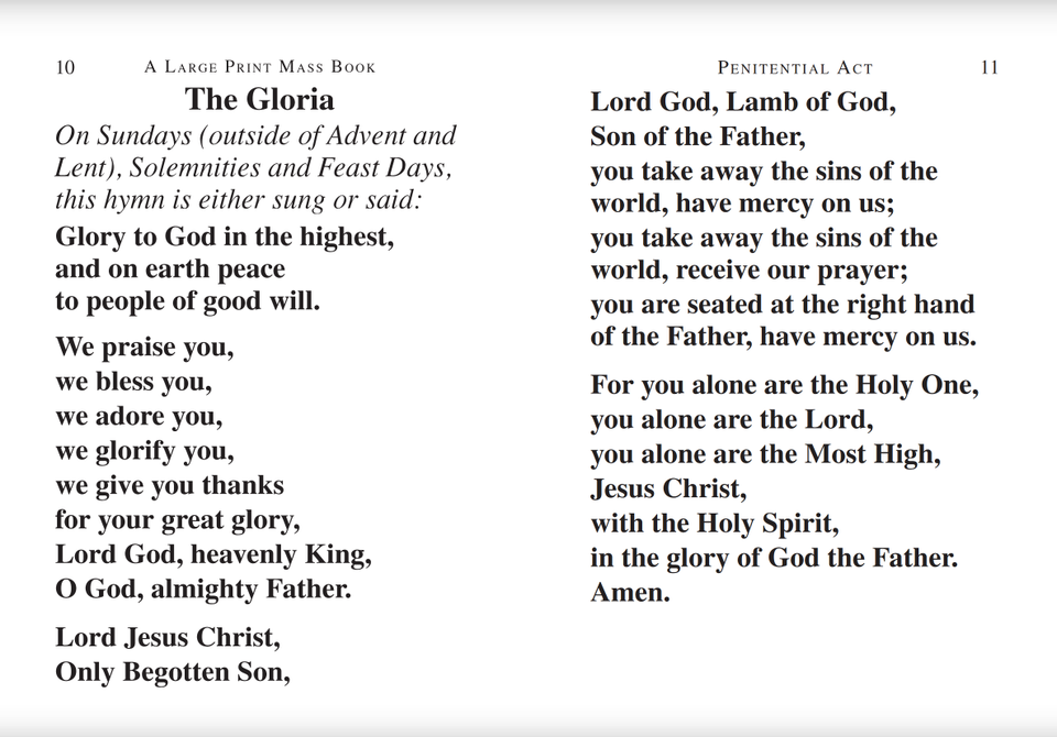 Large Print Mass book, bible, missal, catholic church prayer book | eBay