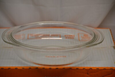 VINTAGE CLEAR GLASS PYREX OVEN ROASTER USA WITH HANDLES NO LID | eBay