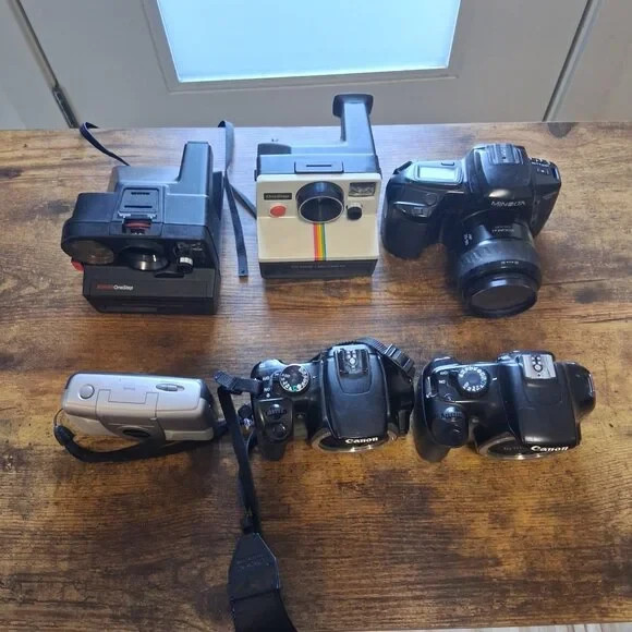 Vintage Camera Lot – Polaroid, Minolta, Kodak, Canon DSLRs – Untested ...