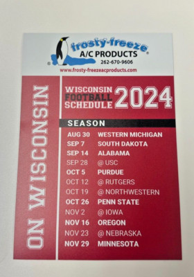 Wisconsin Badgers 2024 Football Schedule Magnetic, 5" x 7-1/4" | eBay