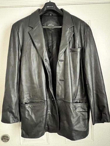 City Jones New York Blazer Mens 42 L Leather Jacket Supple Designer ...