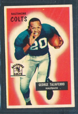 1955 Bowman Football #97: GEORGE TALIAFERRO Baltimore Colts ~ VG-EX ...